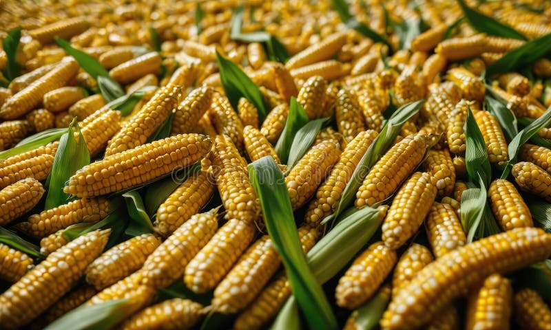 A Large Amount of Corn is on Display, with Some Corn on the Cob and ...