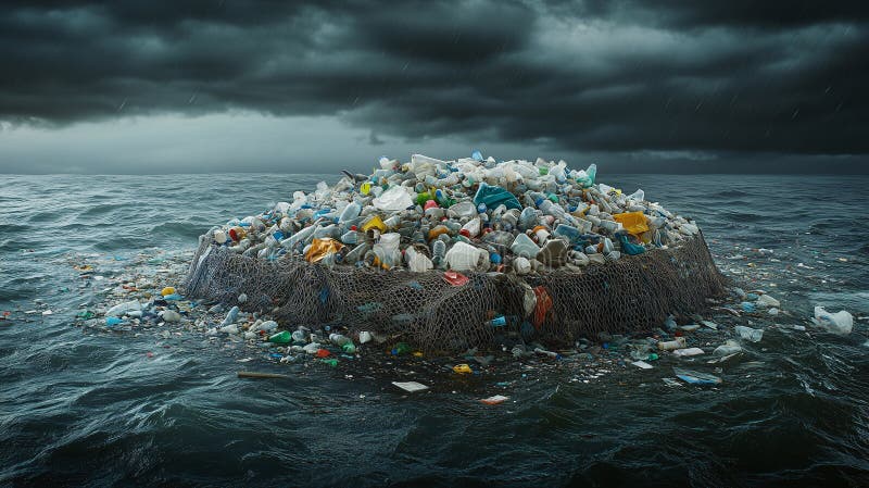 Large Amount of Plastic Garbage is Floating in the Ocean Stock ...
