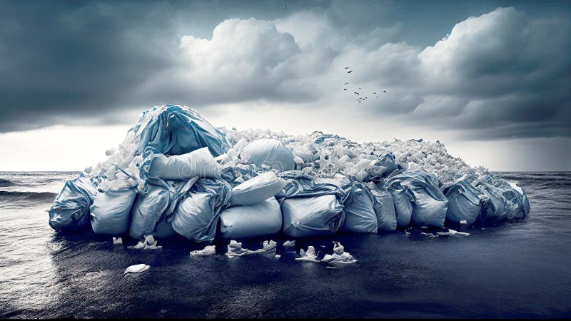 Large Amount of Plastic Trash Dumped on the Beach. AI Generated Stock ...