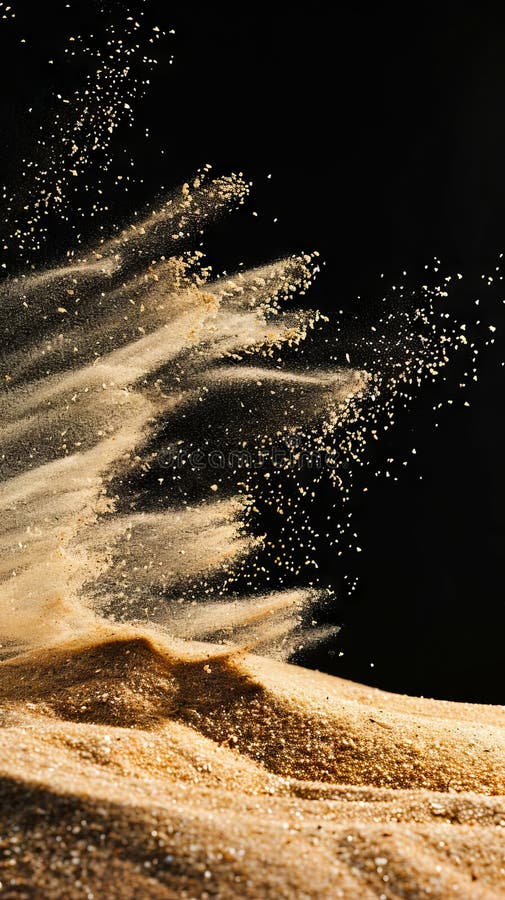 A Large Amount of Sand is Being Blown into the Air Stock Image - Image ...