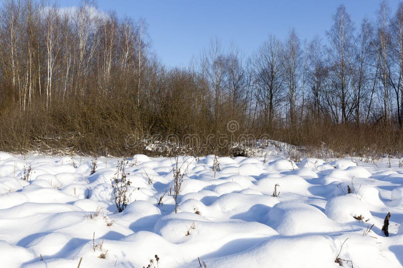 A Large Amount of Snow in Snowdrifts in Winter Stock Photo - Image of ...