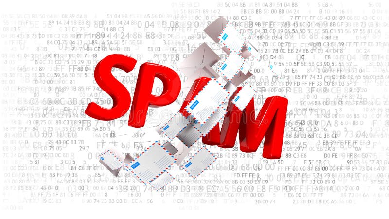 Large Amounts of Spam. Many Emails. Internet Threat. Stock Image ...