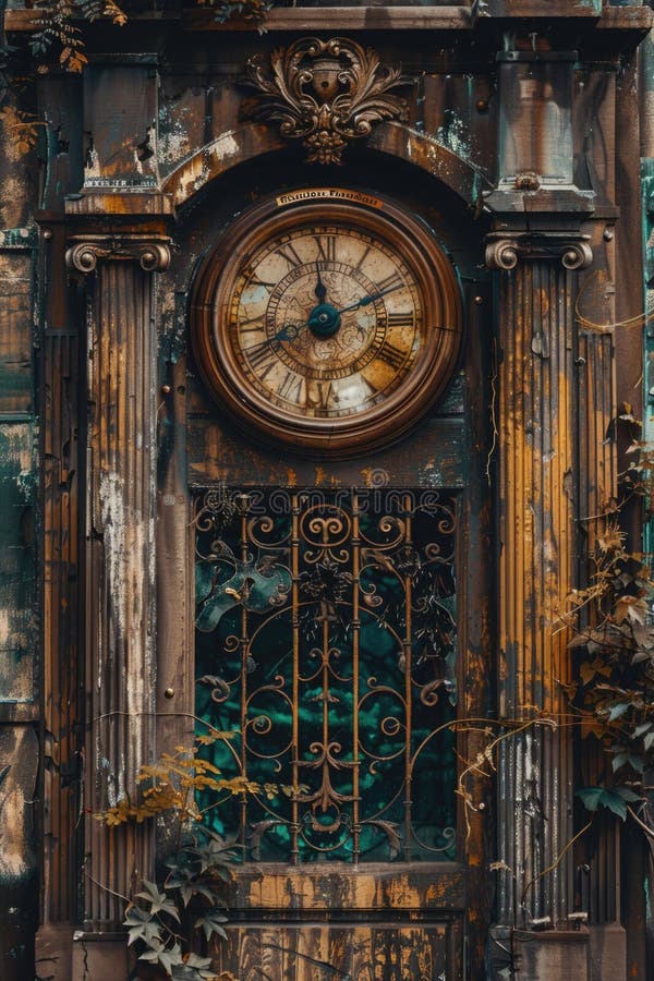 A Large Analog Clock Mounted on the Side of a Building Stock Photo ...