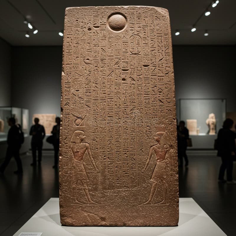 Large Ancient Egyptian Stela Displayed in a Museum Setting Stock ...