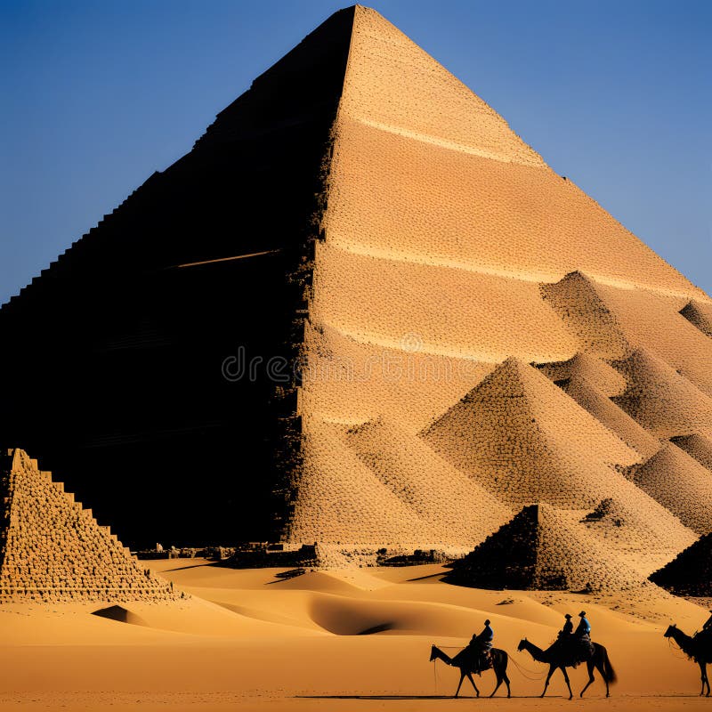 Large Ancient Pyramids, Ai-generatet Stock Illustration - Illustration ...