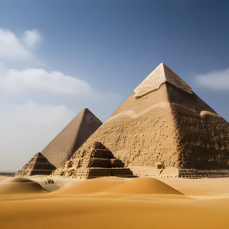 Large Ancient Pyramids, Ai-generatet Stock Illustration - Illustration ...