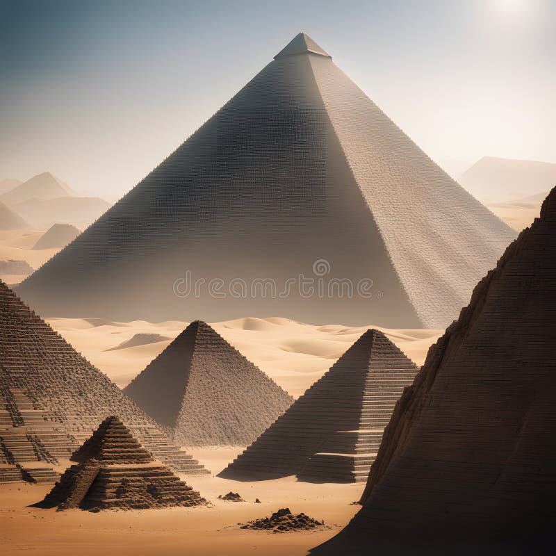 Large Ancient Pyramids, Ai-generatet Stock Illustration - Illustration ...
