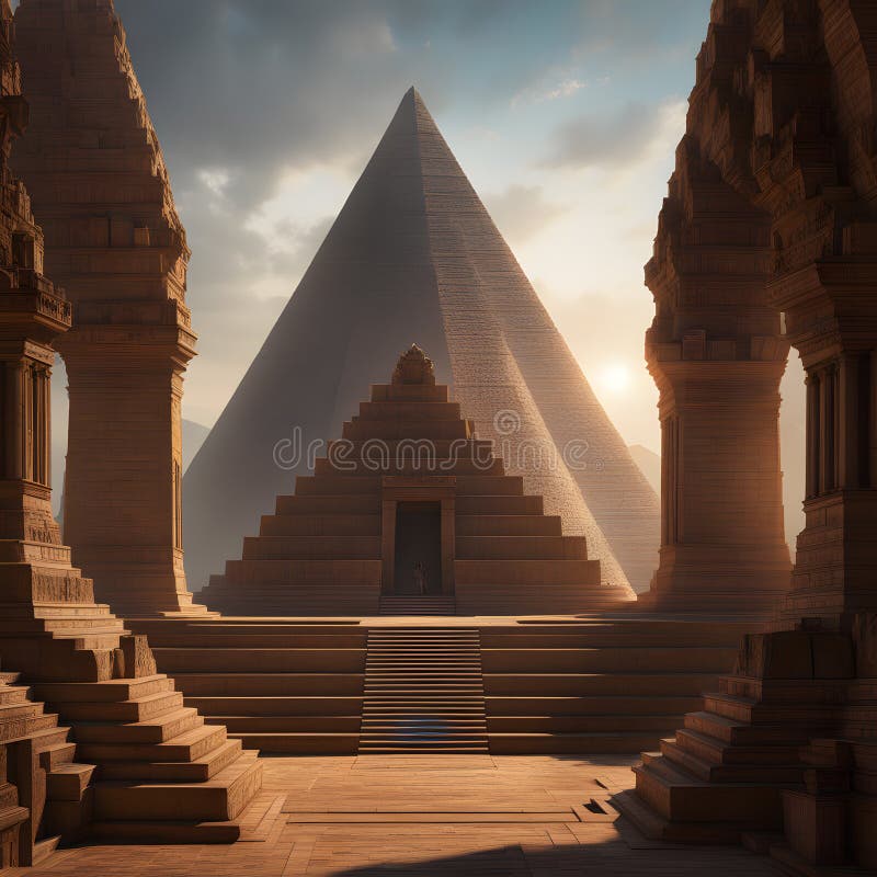 Large Ancient Pyramids, Ai-generatet Stock Illustration - Illustration ...