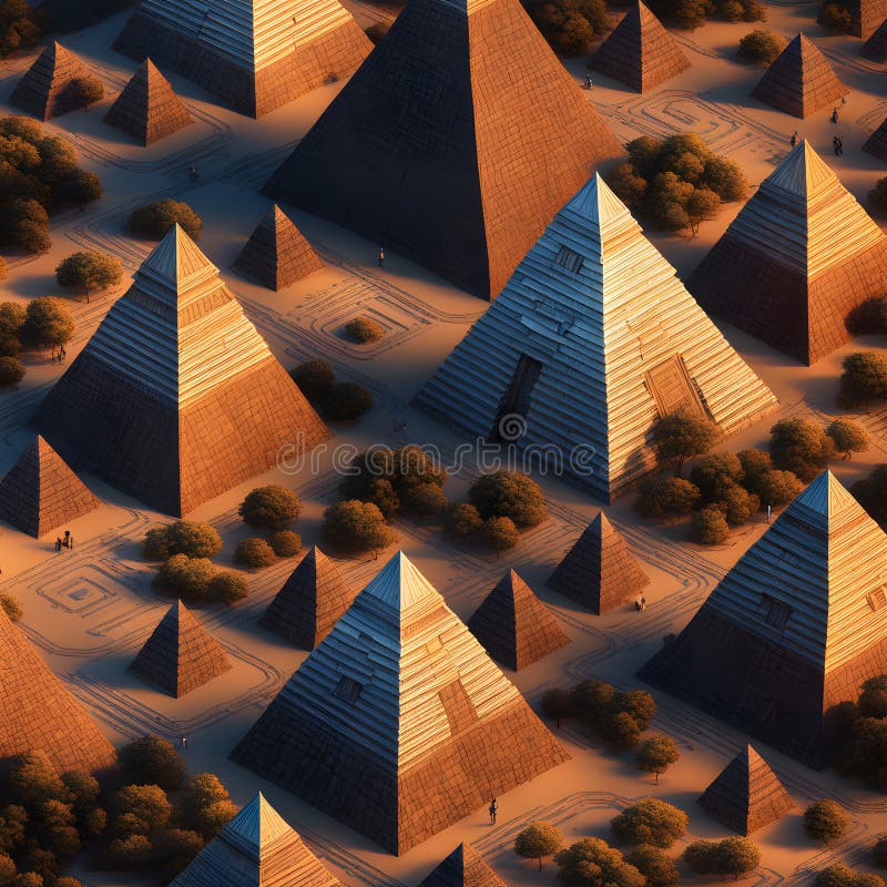 Large Ancient Pyramids, Ai-generatet Stock Illustration - Illustration ...