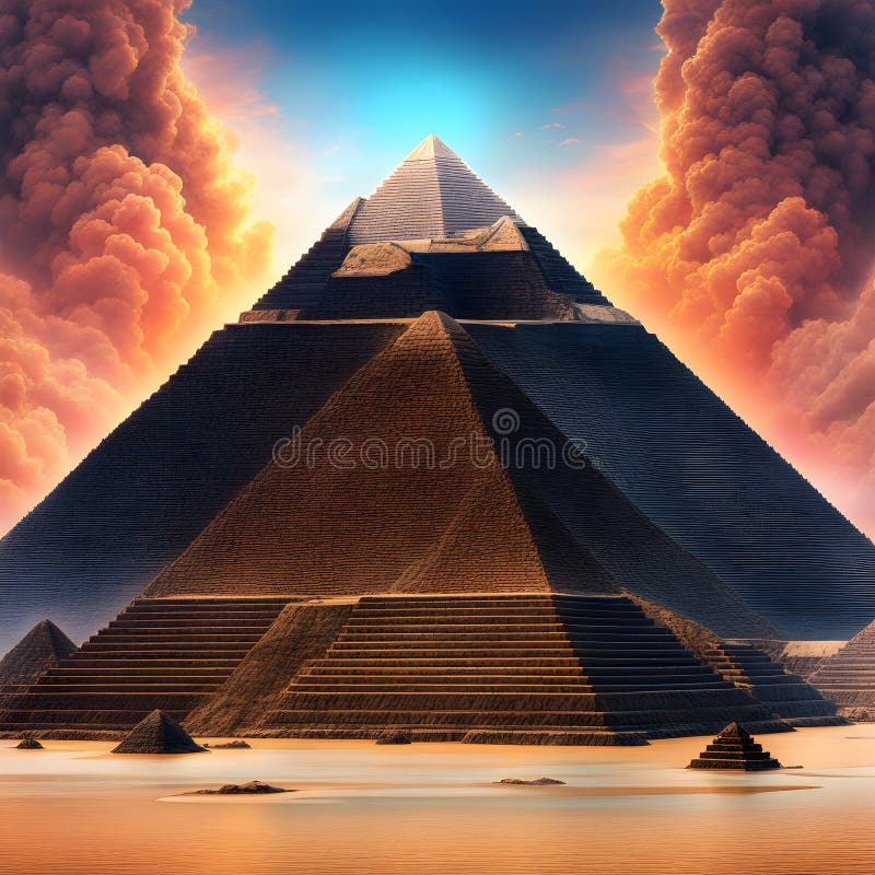 Large Ancient Pyramids, Ai-generatet Stock Illustration - Illustration ...