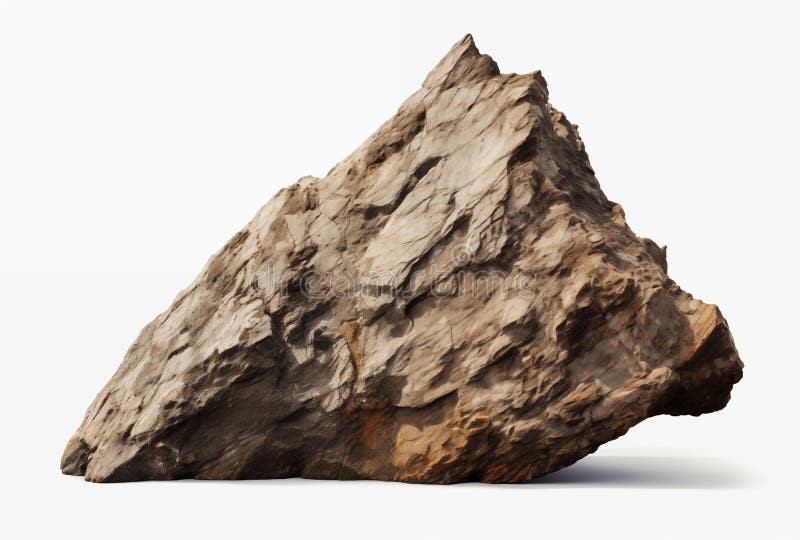 Large Angular Rock with Textured Surface Set Against a Plain Background ...