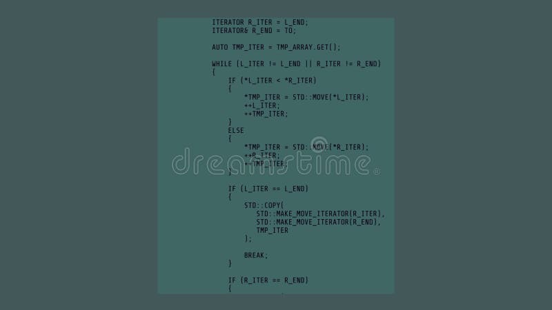 Large Animated Block With Scrolling Abstract Code Stock Footage 3067