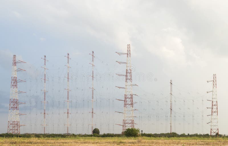 Large antennas array stock photo. Image of installation - 43624892
