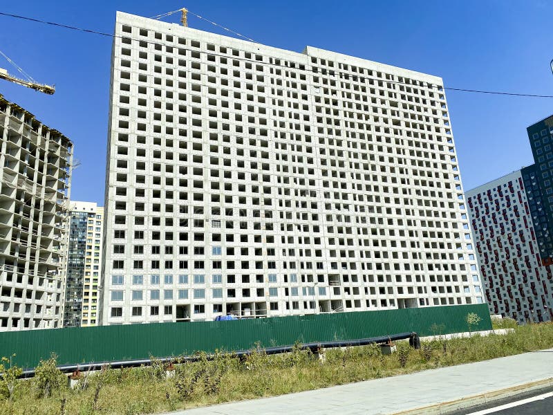 Large Apartment Building Construction Process Stock Photo - Image of ...