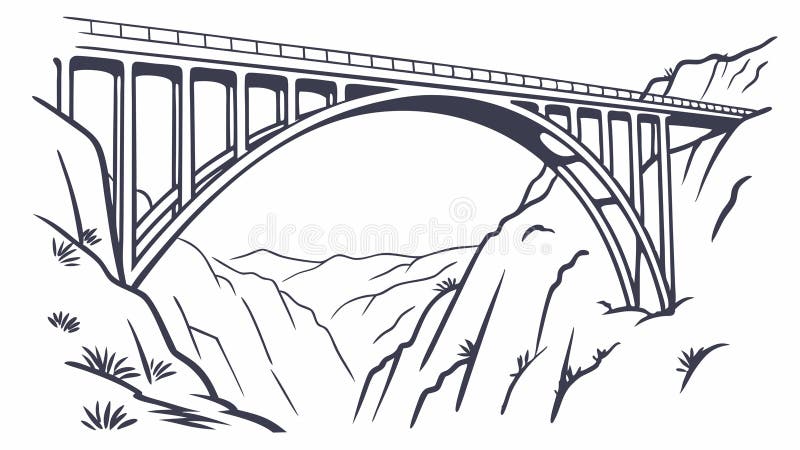 Large Arch Bridge Over Valley Illustration Stock Illustrations – 7 ...