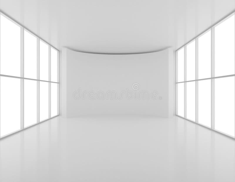Large Arched Screen in an Empty White Room with Stock Illustration ...