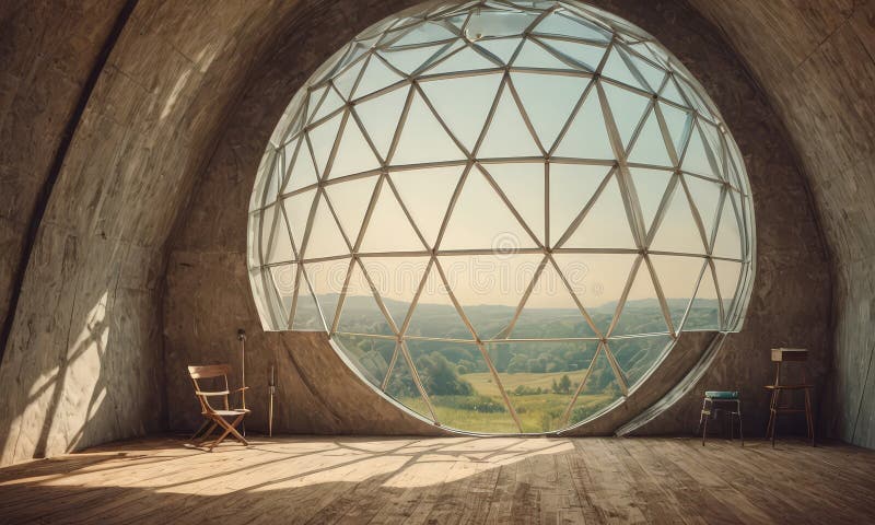 Large, Arched Window with Geometric Pattern Triangular Panels Offers ...