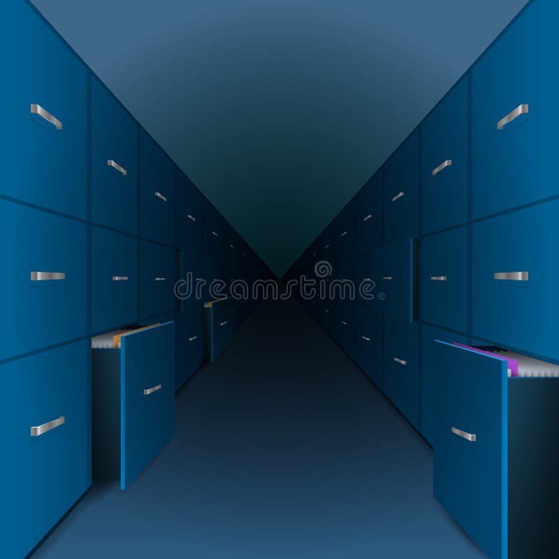 A large archive files stock illustration. Illustration of document ...