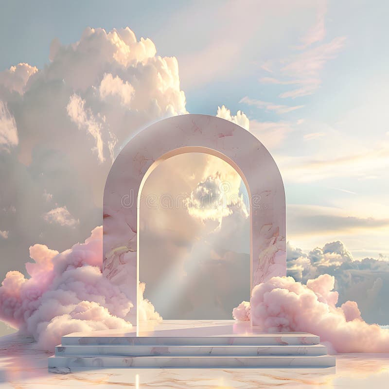 Soft Clouds Archway Background Ai Stock Photos - Free & Royalty-Free ...