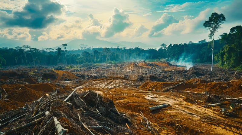 A Large Area of Land that Has Been Cleared Stock Image - Image of ...