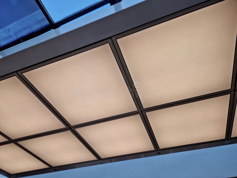 Large-area Lights in Square Shapes are Matte Diffused Overhead Stock ...