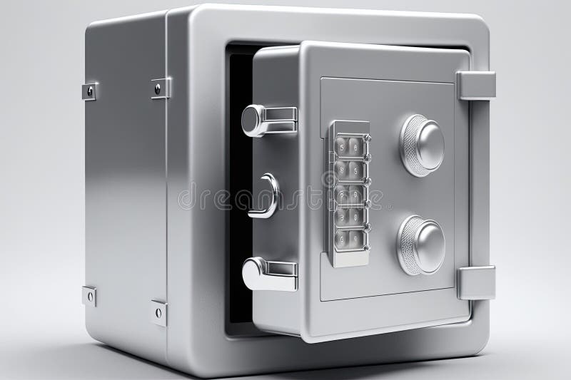 Large Armored Safe on a White Background. Generative Ai Stock ...