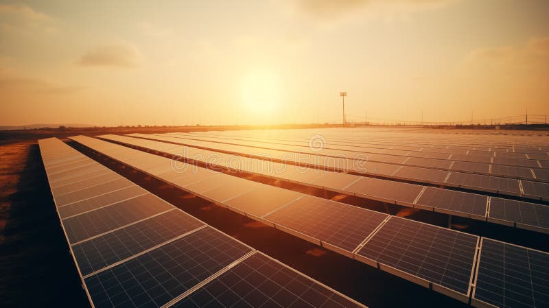 Large Array of Solar Panels in a Field Stock Image - Image of ...
