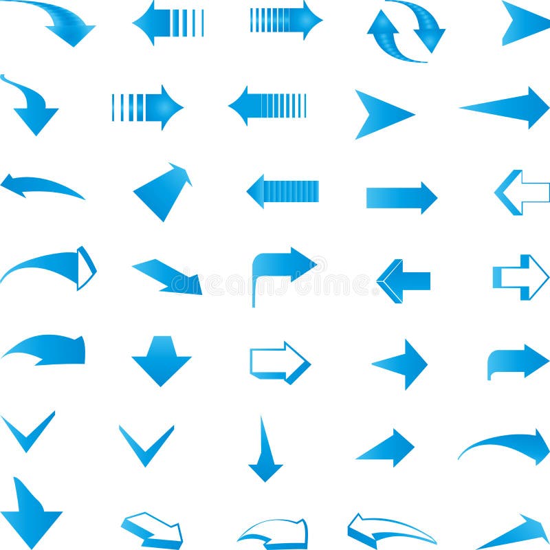 Large Arrows Collection, Arrows, Signs Stock Vector - Illustration of ...