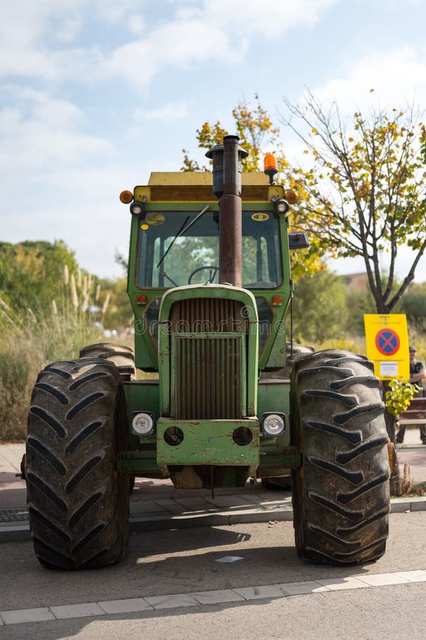Front View of a Large Articulated Tractor Editorial Stock Photo - Image ...