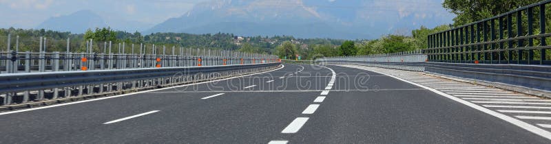 Large Asphalted Freeway without Cars in Summer Stock Photo - Image of ...