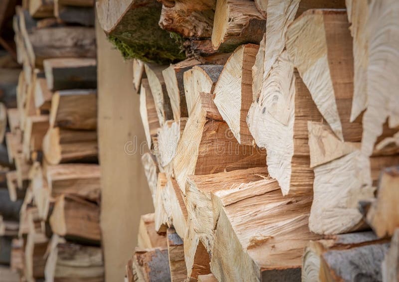 Large Assortment of Cut Lumber Neatly Stored in a Stack. Stock Photo ...