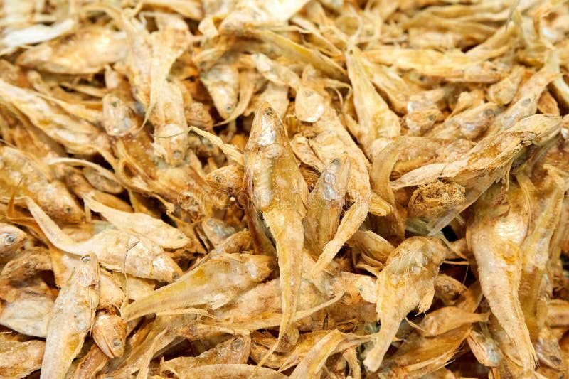 A Large Assortment of Dried Fish is on Display in the Asian Store Stock ...