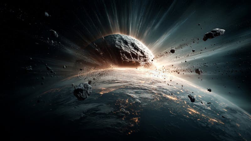 A Large Asteroid is Colliding with a Planet S Surface, Sending Bright ...