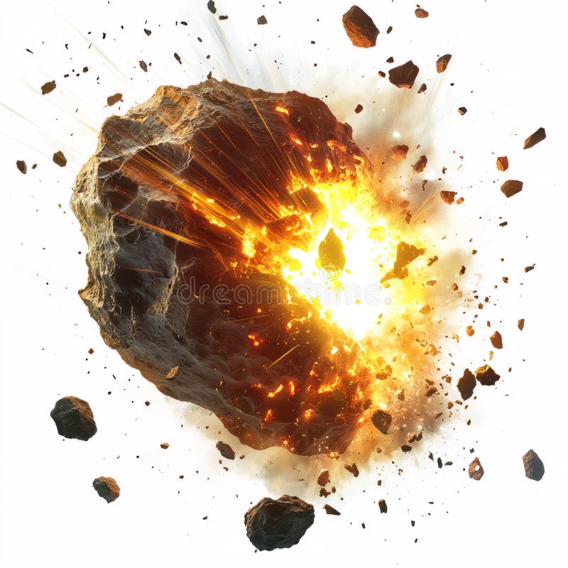 A Large Asteroid is Flying Towards Earth. Stock Image - Image of danger ...
