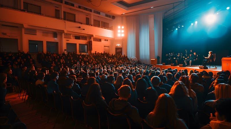 Large Audience at a Concert in a Hall. Stock Illustration ...