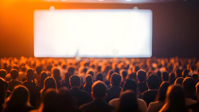 Large Audience Facing Blank Screen at Conference Event Stock ...