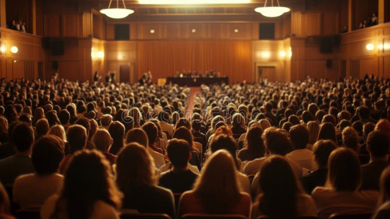 A Large Audience Gathered in an Auditorium, Looking Towards the Stage ...