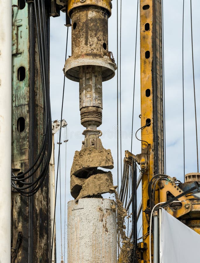 Large Auger or Drill Creating Foundations for Apartments in Dubai Stock ...