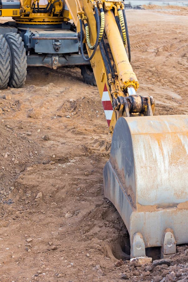 Large backhoe stock image. Image of diesel, digging, industry - 42417395