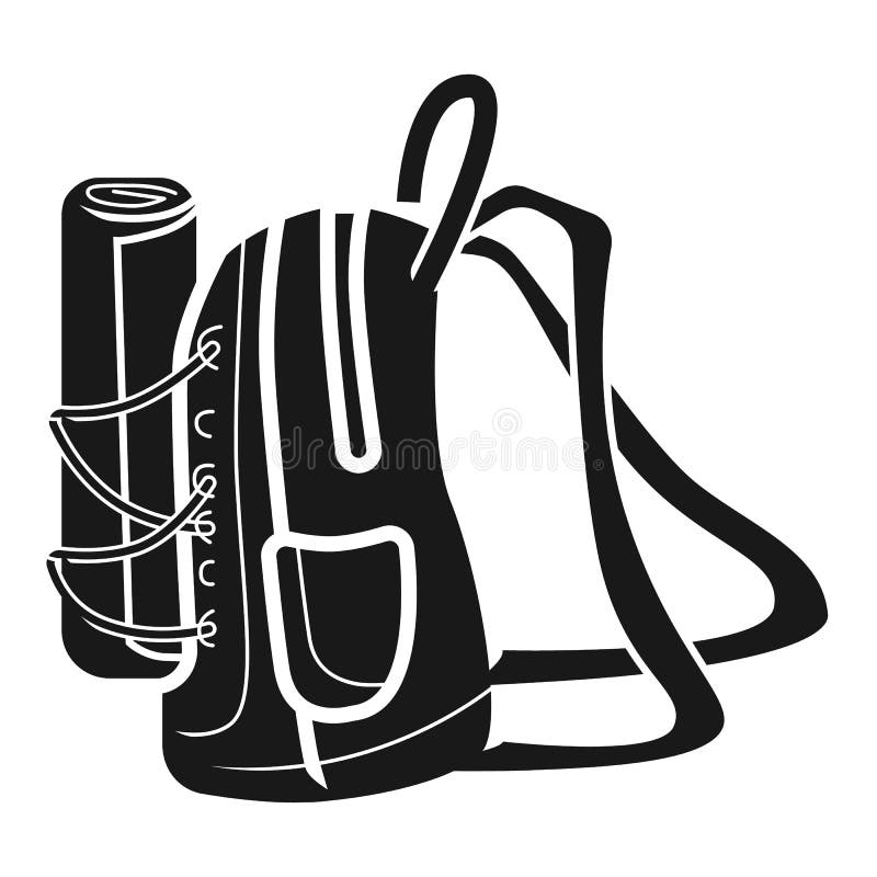 Large Backpack Side Icon, Simple Style Stock Vector - Illustration of ...