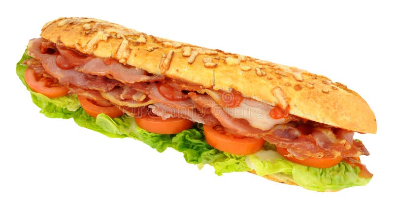 Large Bacon and Tomato Sandwich Stock Photo - Image of food ...