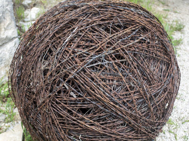 Large ball of barbed wire stock image. Image of vintage - 55227509