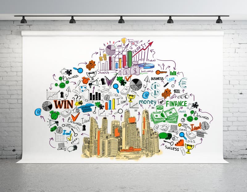 Large Banner with Business Sketch Stock Image - Image of business ...