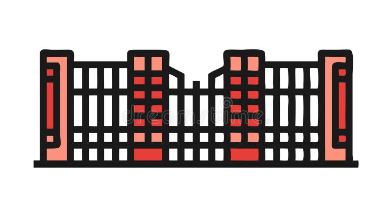 Large Barred Gate, Prison, Restricted Access, Security, Vector Design ...