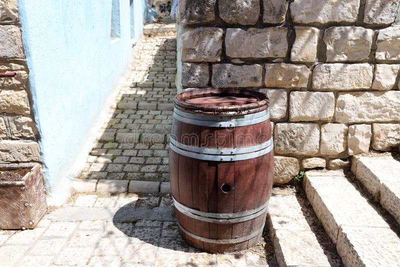Large Barrel for Transporting Liquids. Stock Photo - Image of barrel ...