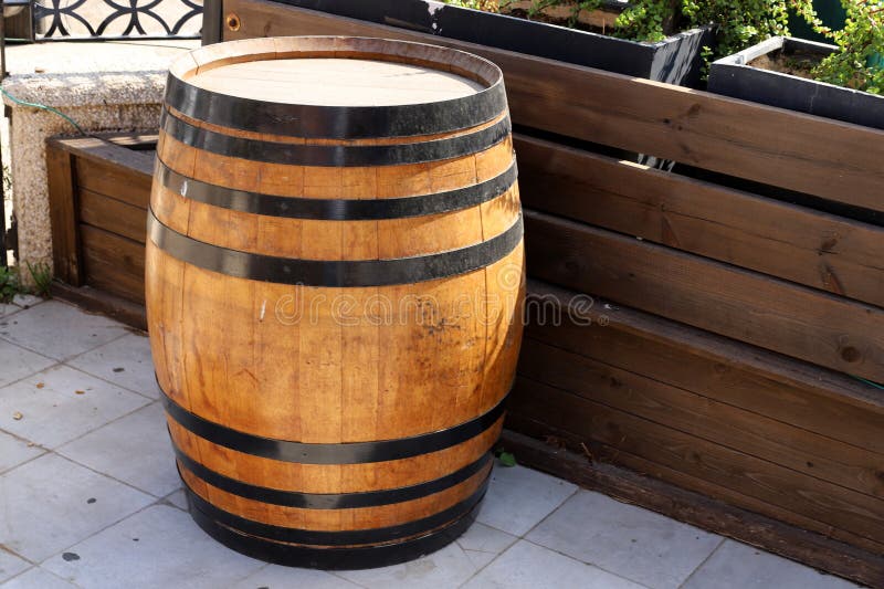 Large Barrel for Transporting Liquids. Stock Photo - Image of liquid ...