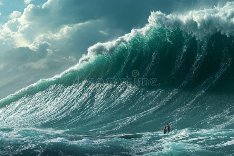 A Large Barrel Wave Breaking on the North Shore of Oahu, Hawaii Was ...