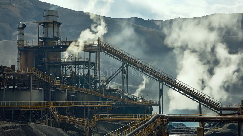 Mining and Processing Plant. Wet Sand Grading Process Stock Photo ...