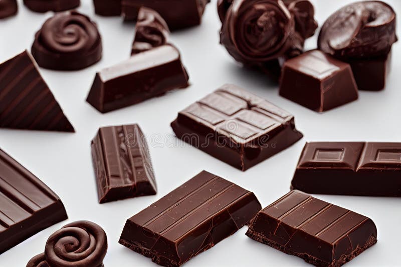 Large Bars of Milk Chocolate on White Background. Stock Illustration ...