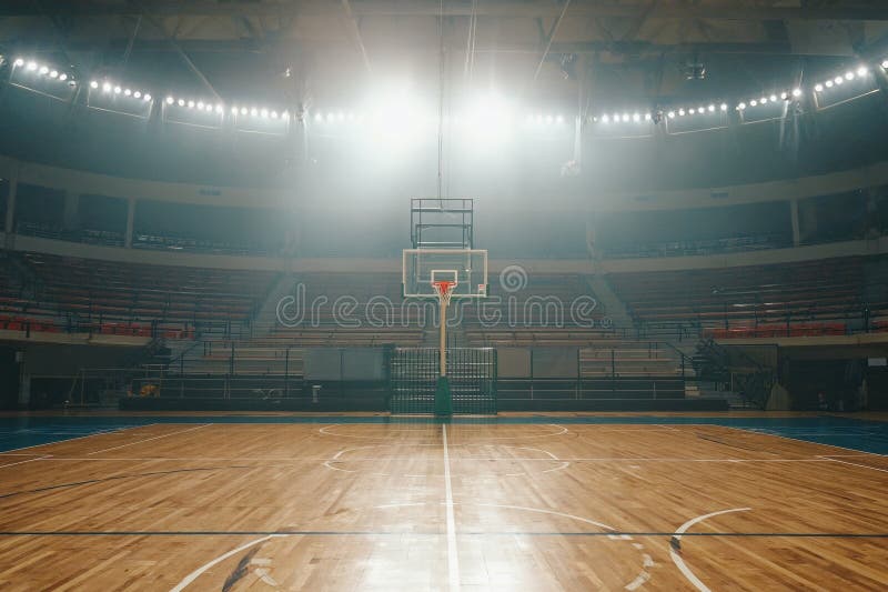 Large Basketball Hall Empty, Sport Gym Interior Inside Floor AI ...